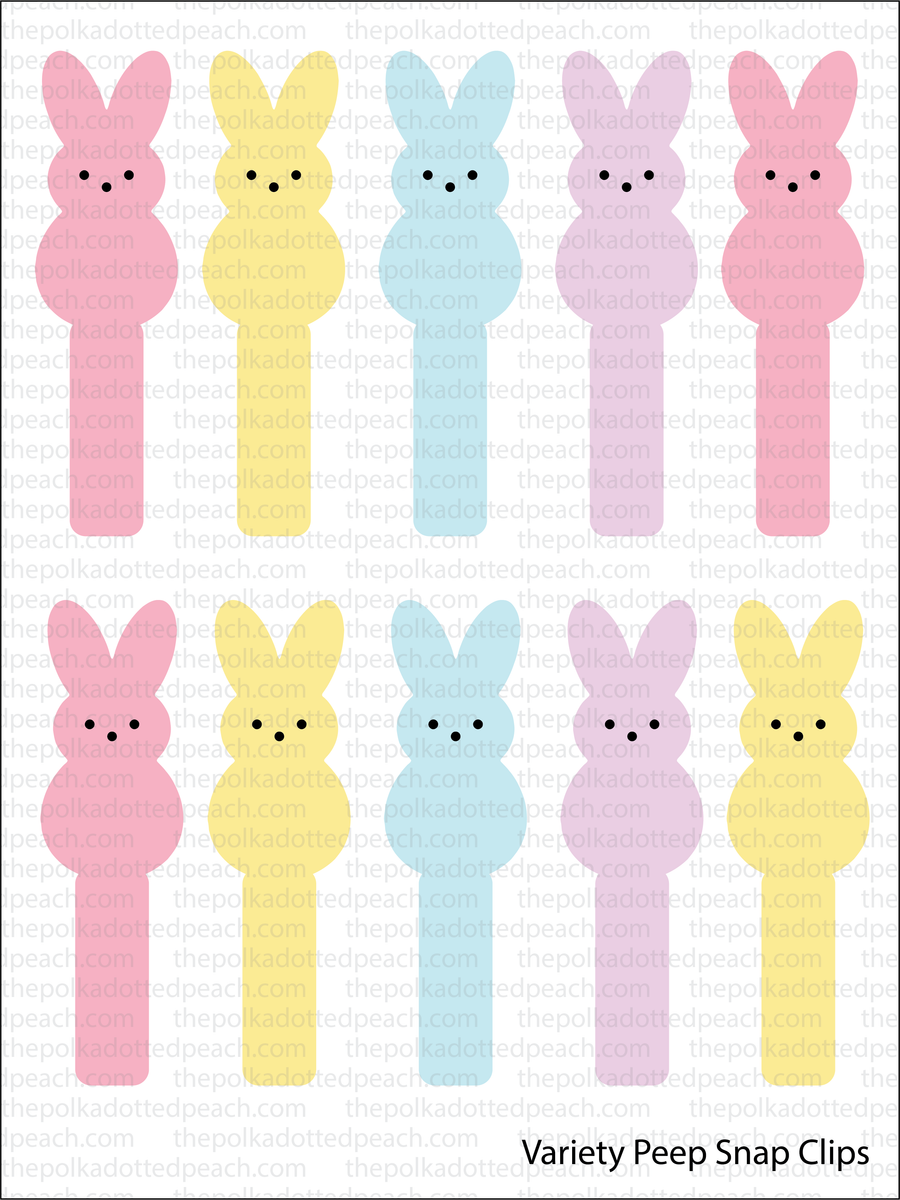 Peeps Snap clips- Handcut – The Polka Dotted Peach Supply Co.