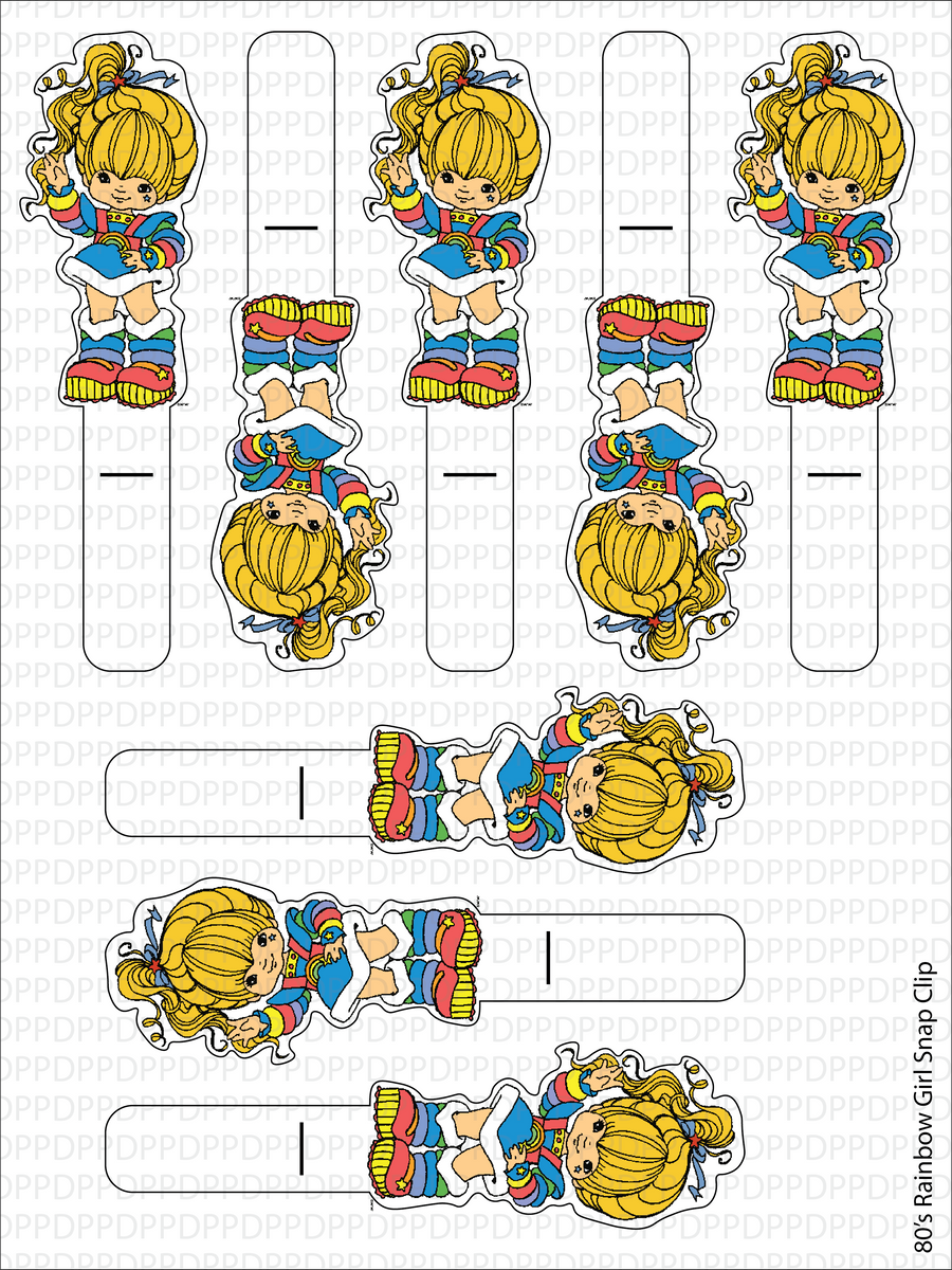 80s Rainbow Girls Snap Clips- Handcut – The Polka Dotted Peach Supply Co.