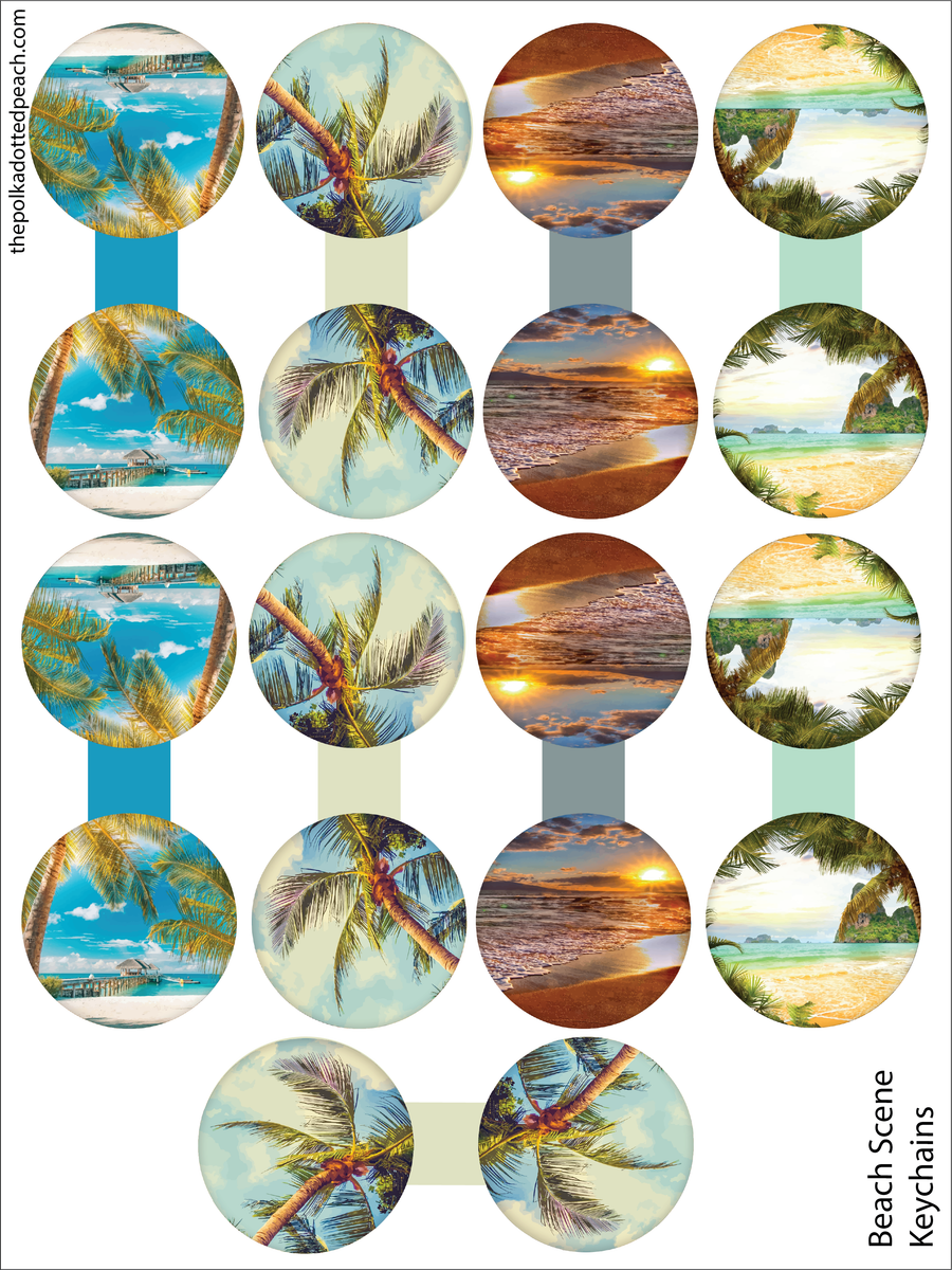 Beach Scene Keychains- Handcuts – The Polka Dotted Peach Supply Co.