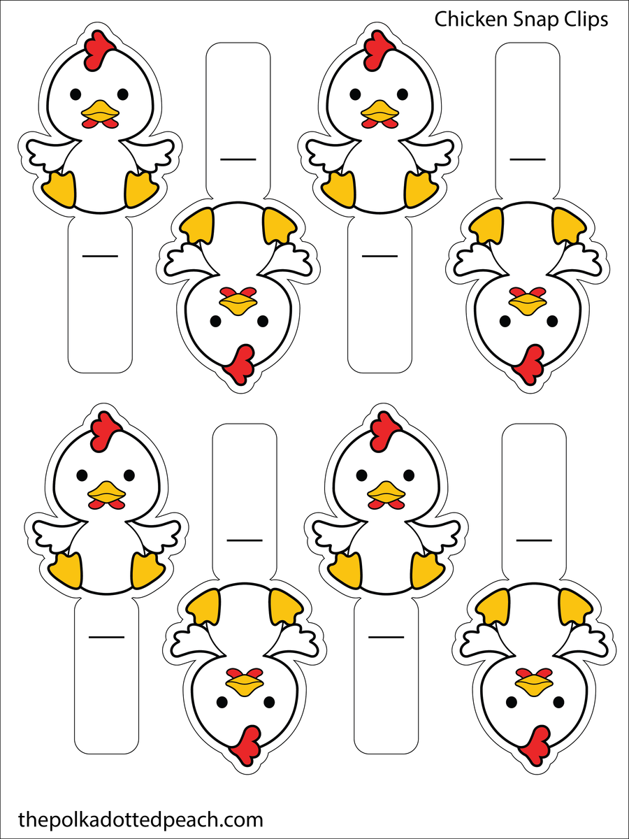 Chicken Snap Clip Handcut Sheet – The Polka Dotted Peach Supply Co.