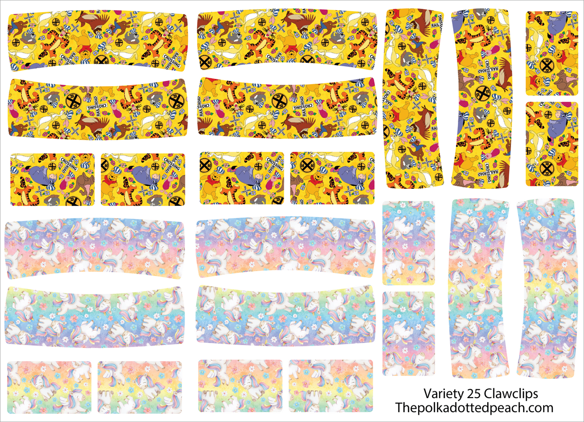 Variety 25 Claw Clip Handcut – The Polka Dotted Peach Supply Co.