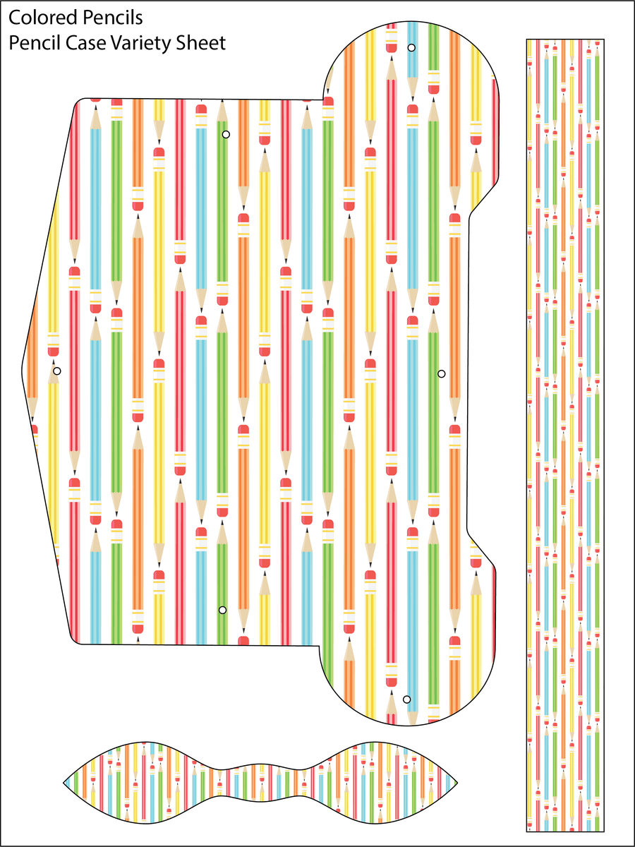 Colored Pencils Pencil Case Variety Sheet – The Polka Dotted Peach ...