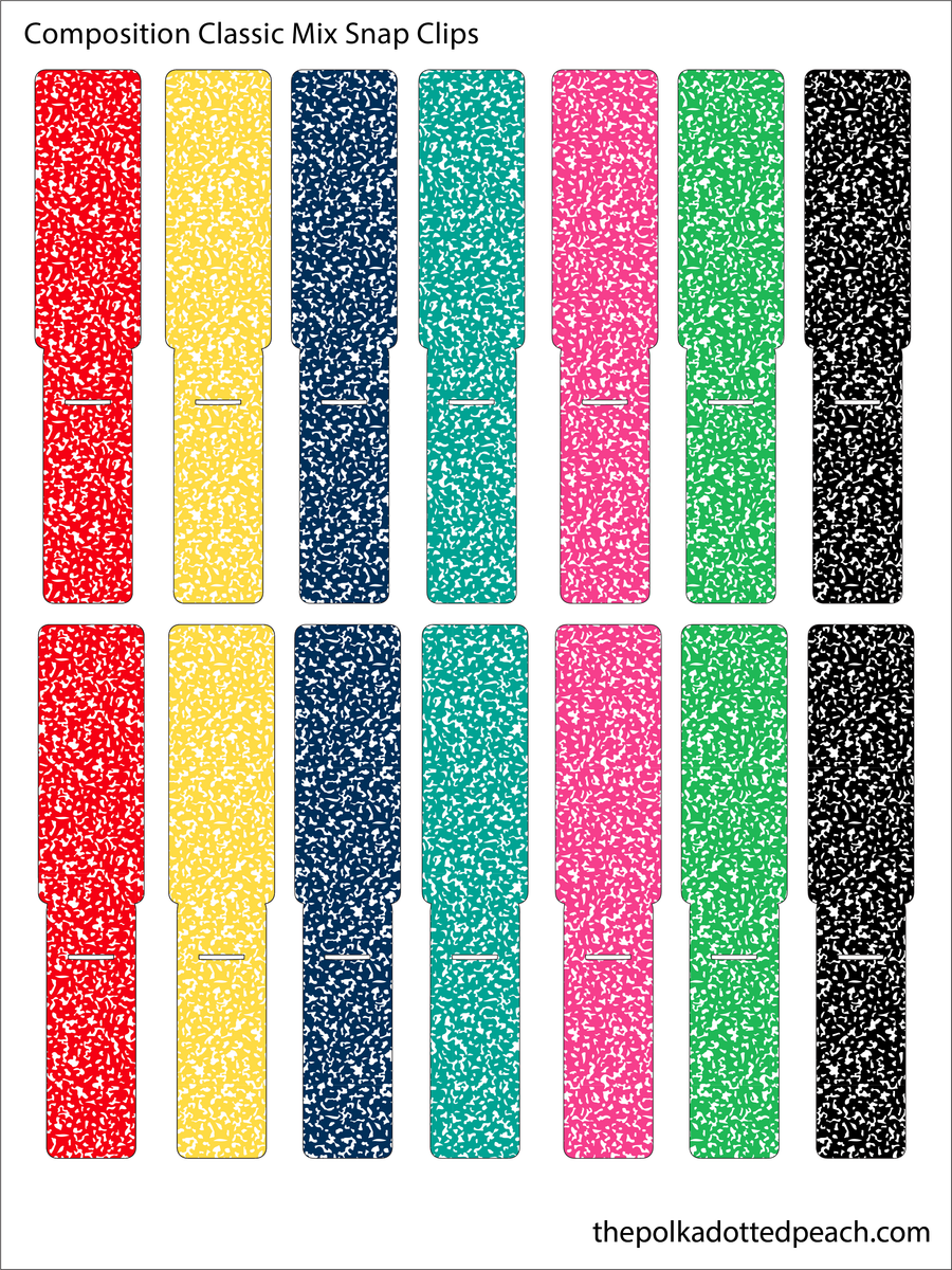 Composition Classic Mix Snap Clips Handcut Sheet – The Polka Dotted ...