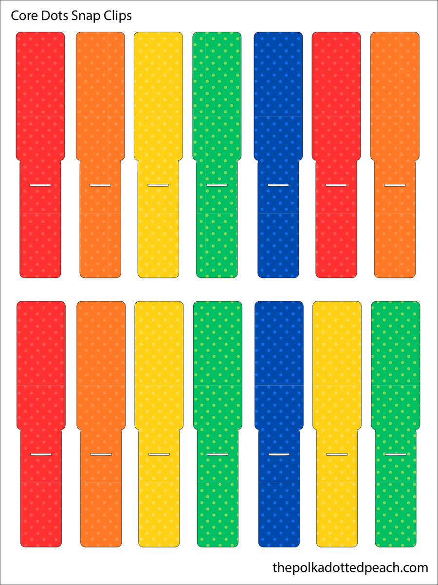 Core Dots Snap Clips Handcut Sheet – The Polka Dotted Peach Supply Co.