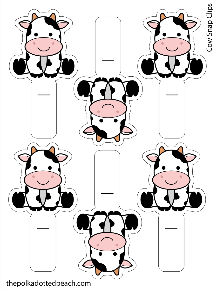 Cow Snap Clip Handcut Sheet – The Polka Dotted Peach Supply Co.