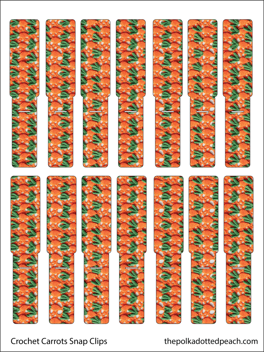 Crochet Carrots Snap Clips- Hand Cut – The Polka Dotted Peach Supply Co.