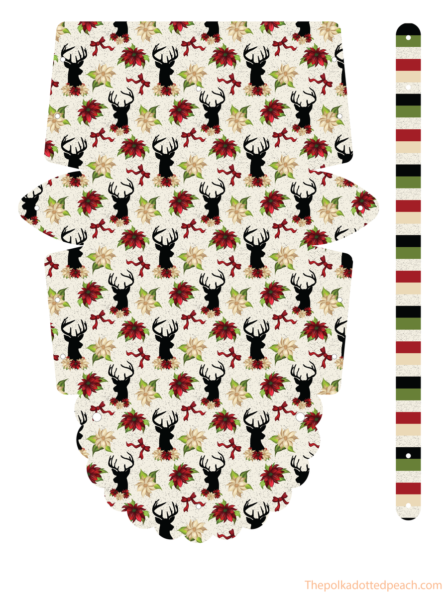 Deer and Poinsettia Handcut Purse – The Polka Dotted Peach Supply Co.