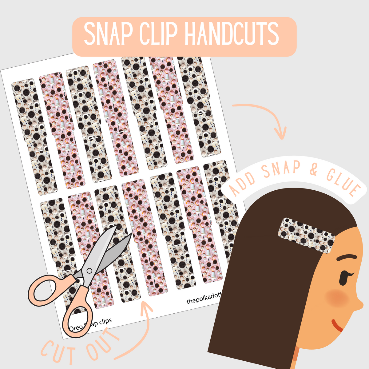 Oreo Snap Clips – The Polka Dotted Peach Supply Co.