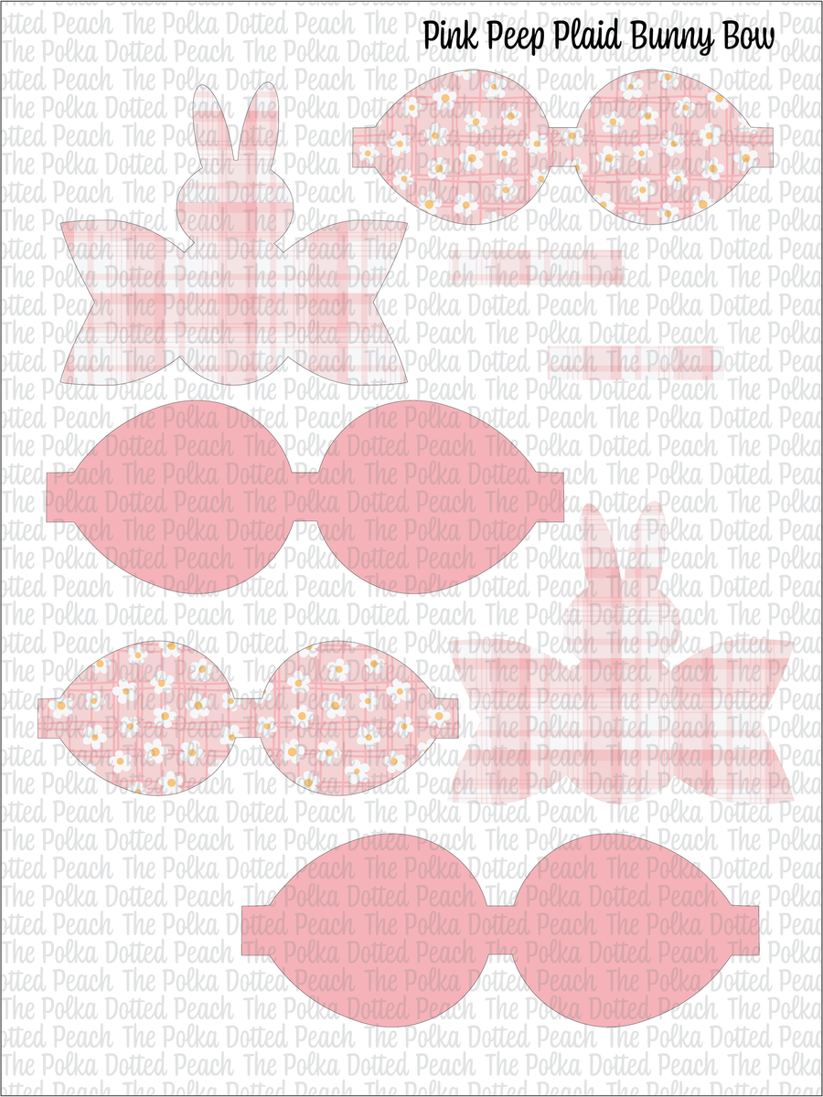 Pink Peep Plaid Bunny Bow- Handcut – The Polka Dotted Peach Supply Co.
