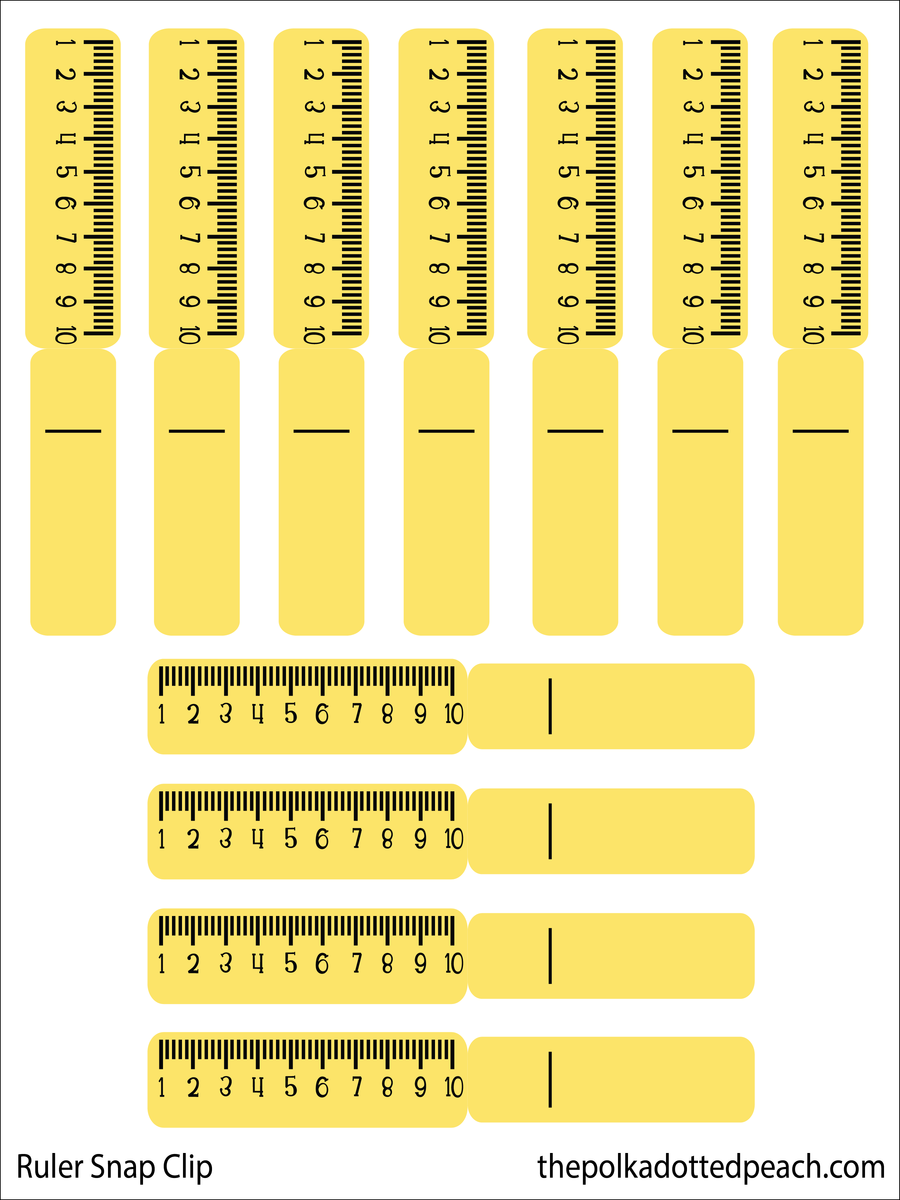 Ruler Snap Clips Handcut Sheet – The Polka Dotted Peach Supply Co.