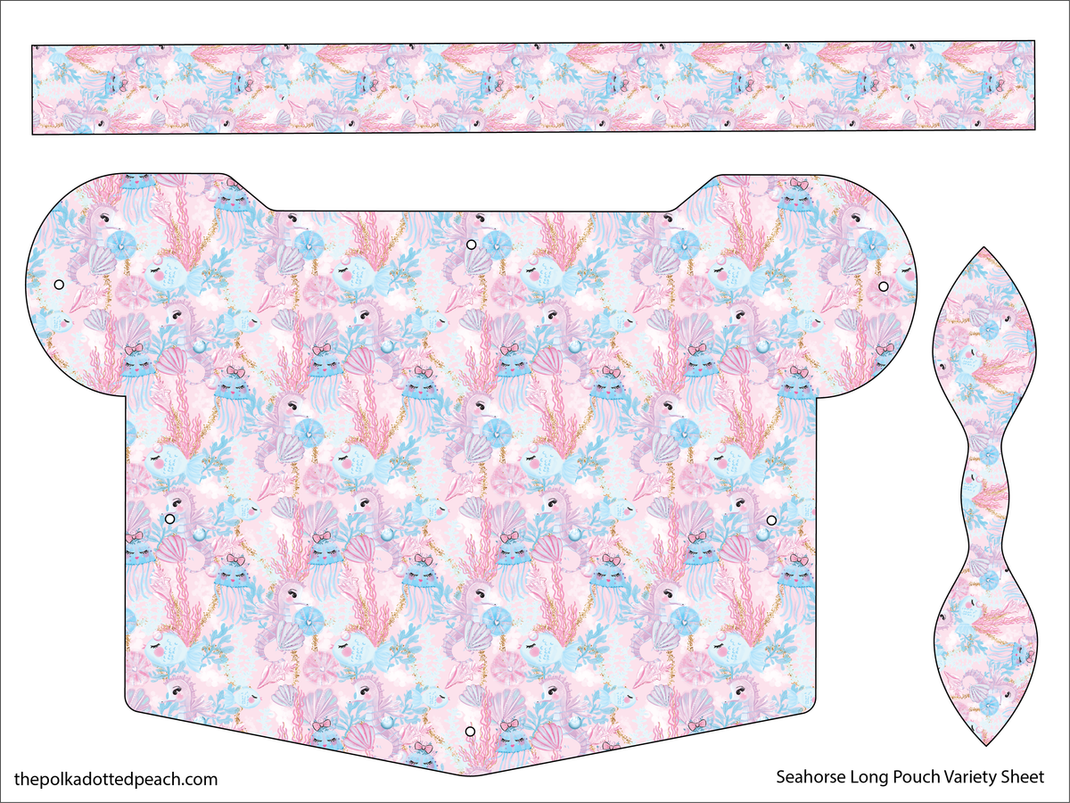 Seahorse Long Pouch Variety Sheet – The Polka Dotted Peach Supply Co.