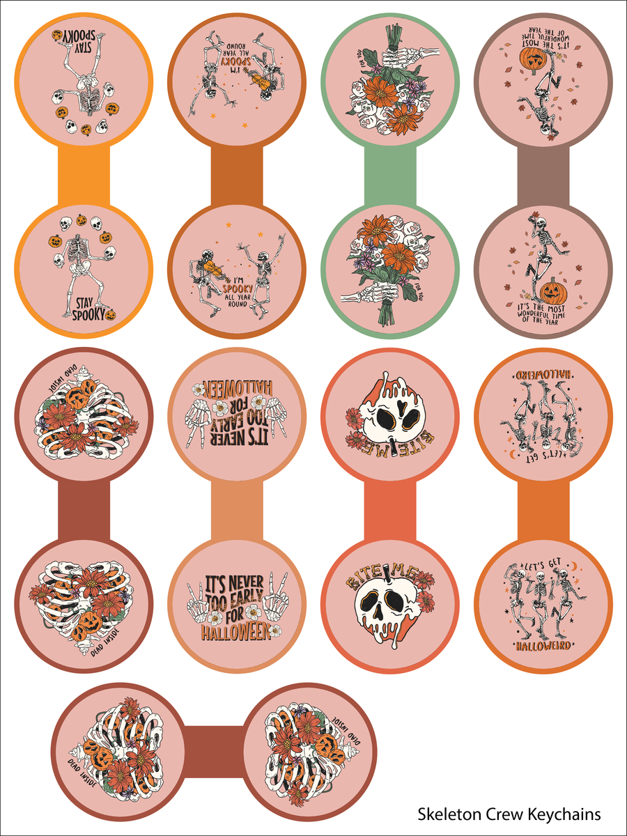 Skeleton Crew Keychains – The Polka Dotted Peach Supply Co.