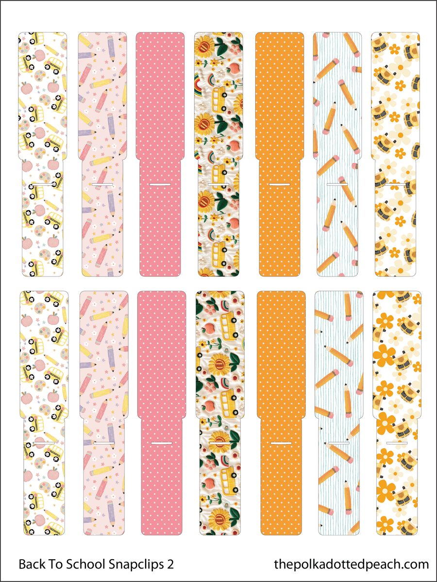 Back To School Snap Clip Variety 2 – The Polka Dotted Peach Supply Co.