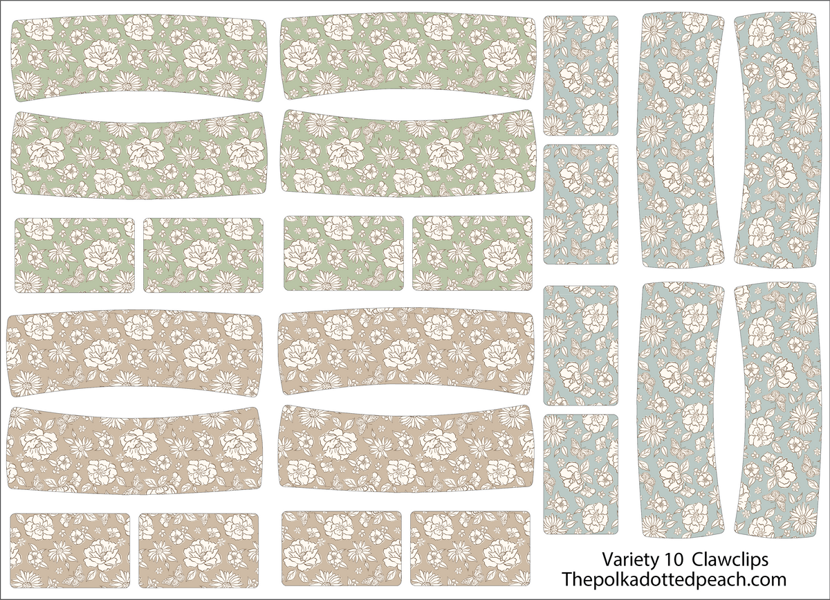 Variety 10 Claw Clip Handcut – The Polka Dotted Peach Supply Co.