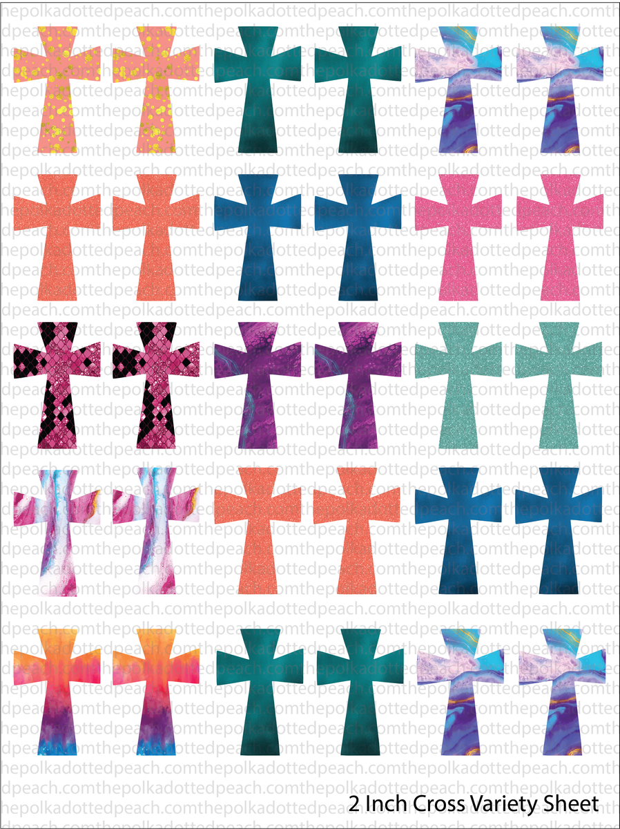 2 Inch Cross Variety-Handcuts – The Polka Dotted Peach Supply Co.