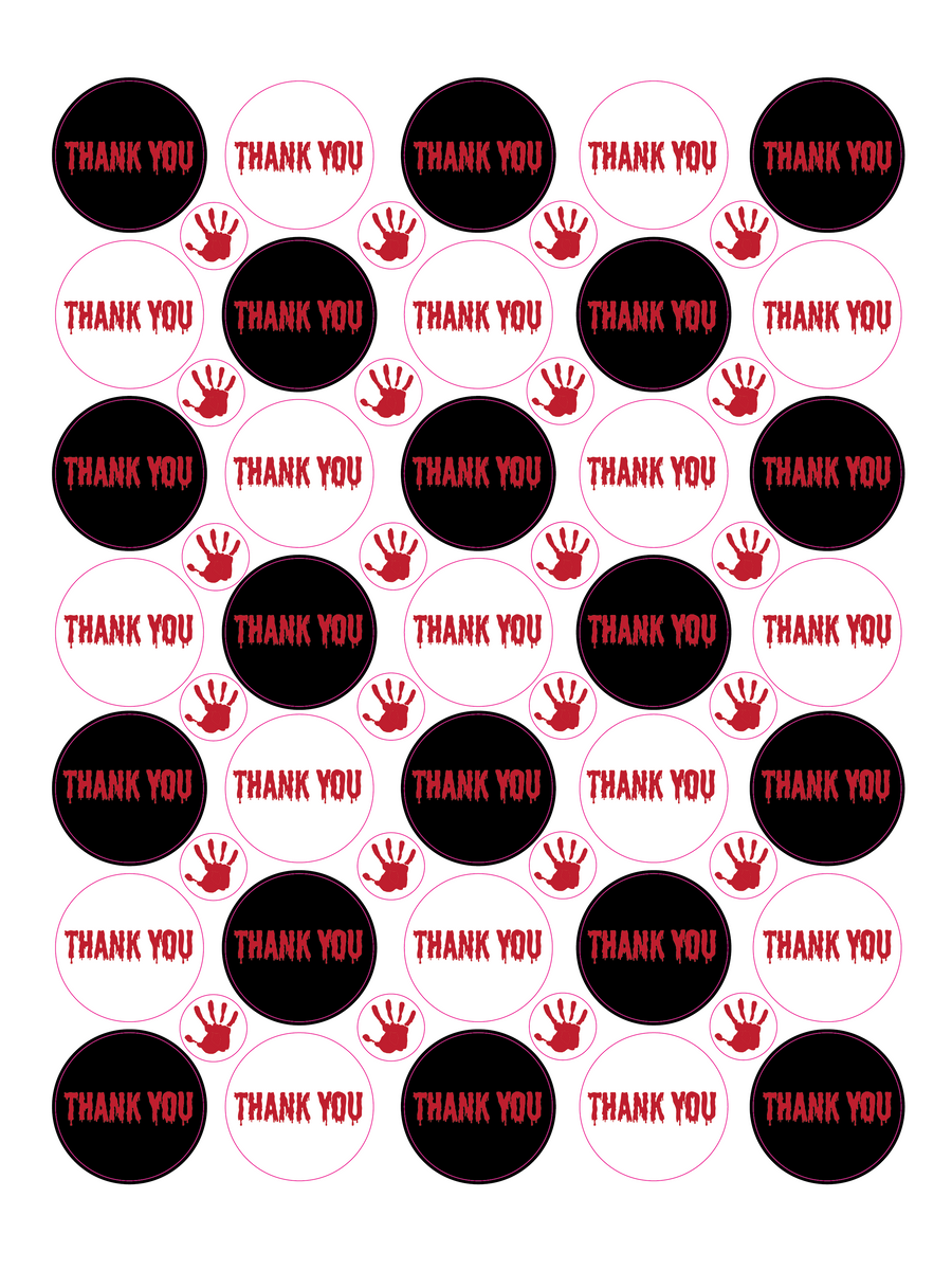 Blood Drips Thank You Sticker Sheet – The Polka Dotted Peach Supply Co.