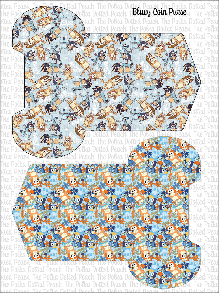 Bluey No Sew Coin Purse-Hand Cut – The Polka Dotted Peach Supply Co.