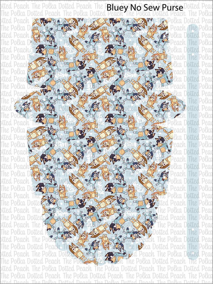 Bluey No Sew Purse-Hand Cut – The Polka Dotted Peach Supply Co.