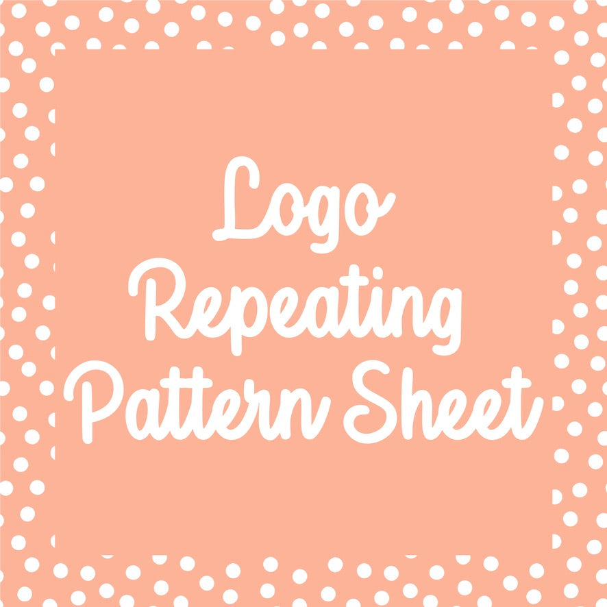 Logo Repeating Pattern Printed Sheet – The Polka Dotted Peach Supply Co.